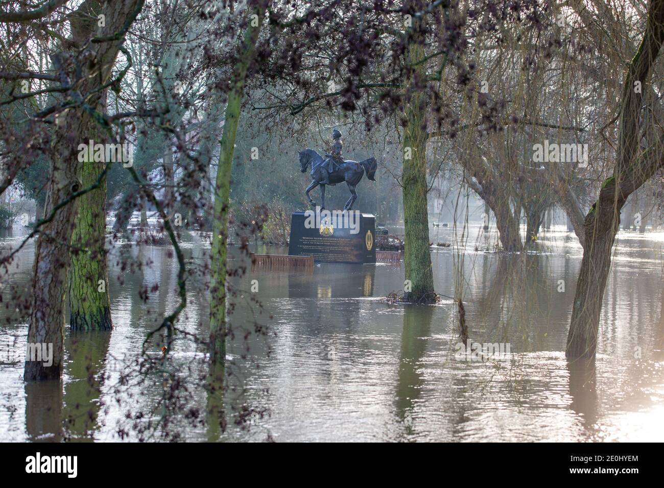 Picture dated December 28th shows Thetford town centre in Norfolk which ...