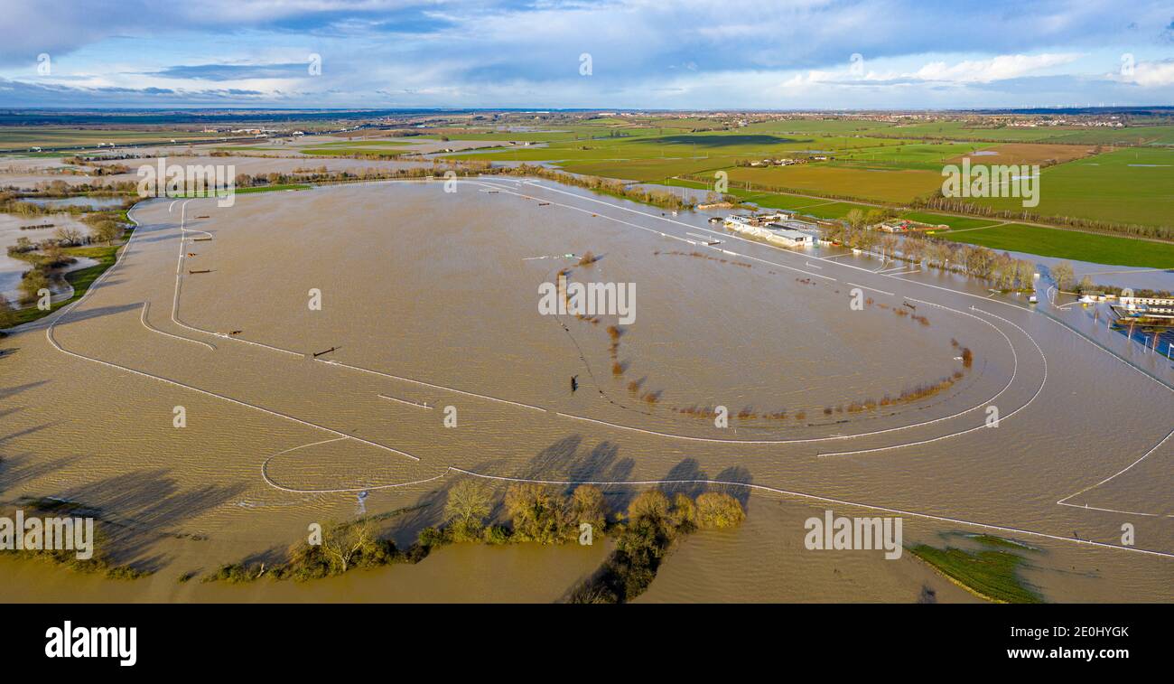 Picture dated December 24th shows Huntingdon Racecourse in ...