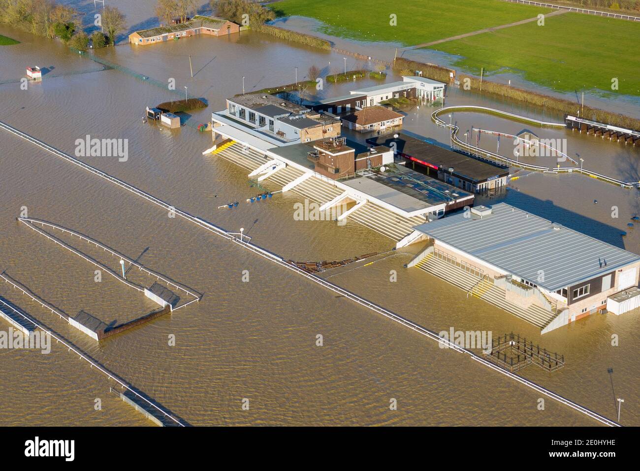 Picture dated December 24th shows Huntingdon Racecourse in ...