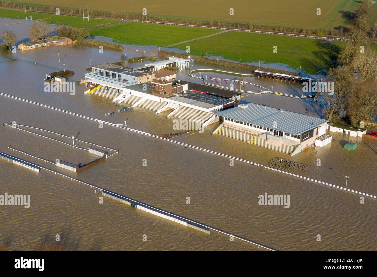 Picture dated December 24th shows Huntingdon Racecourse in ...