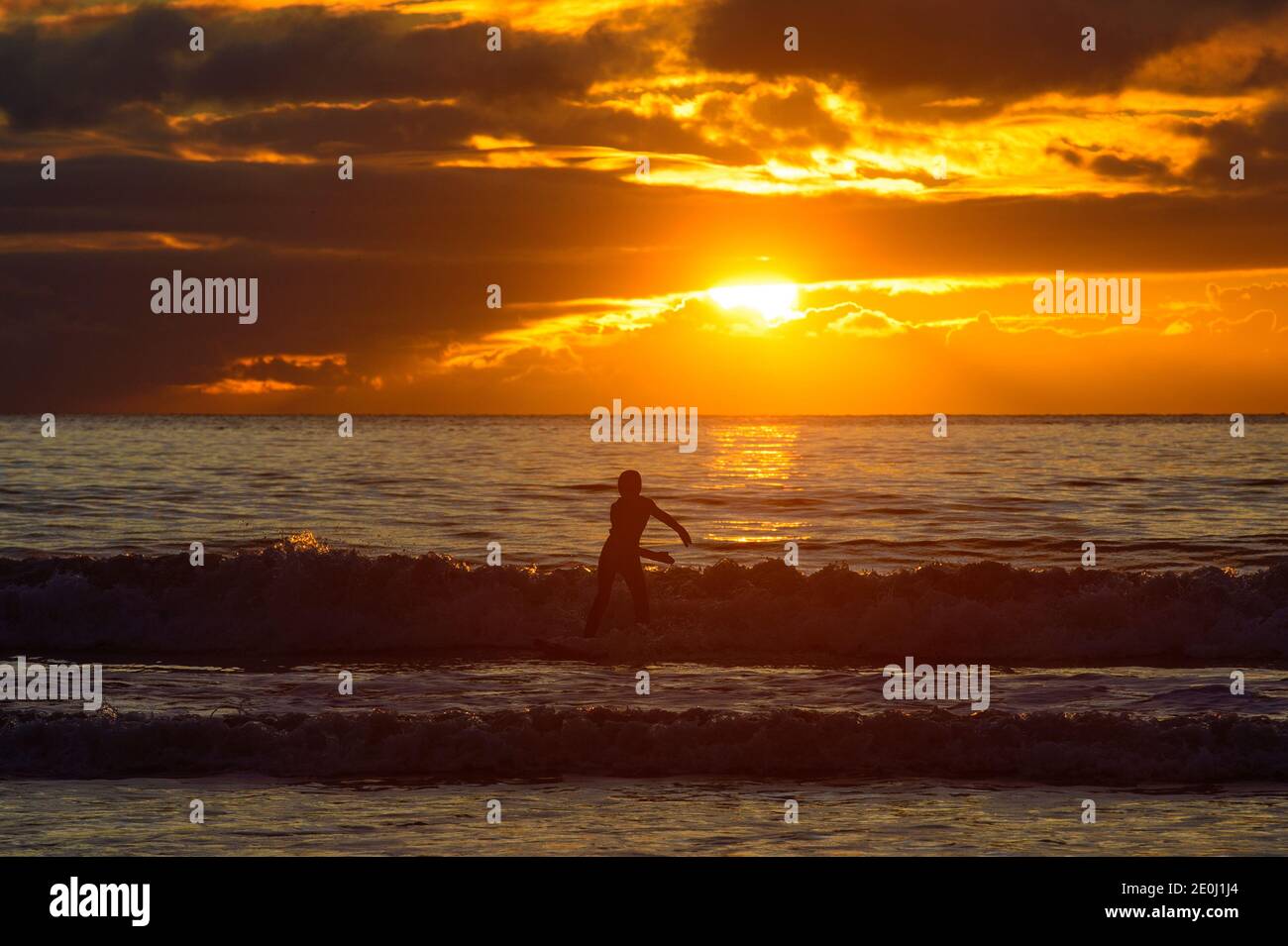 Porthcawl, UK. 01st Jan, 2021. 1st January 2021 - Porthcawl - Surfers ...