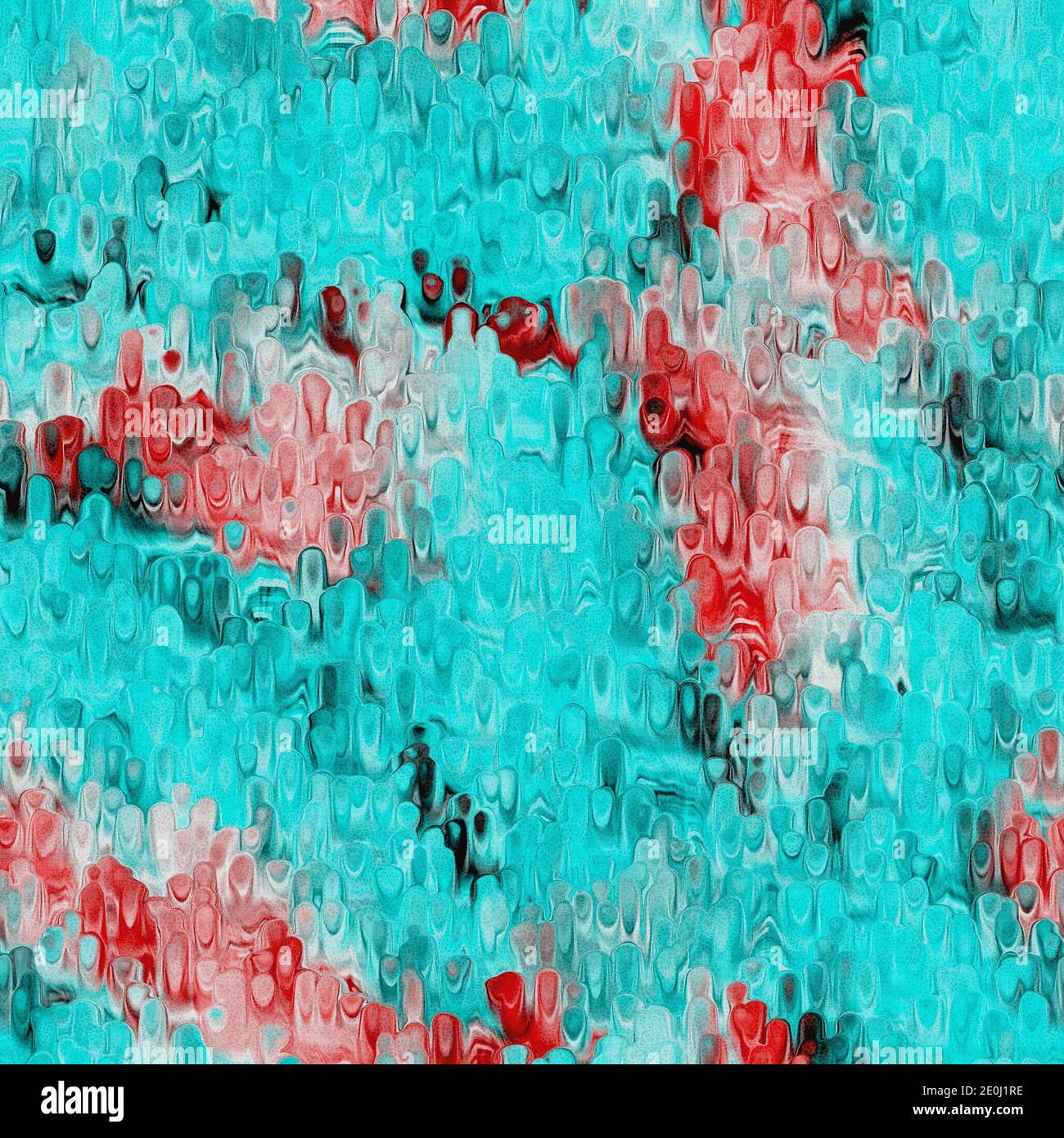 Marbled grunge blotch drip pattern background. Worn turquoise blue red ...