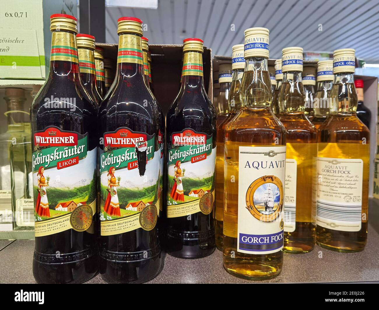 Berlin, Germany - December 29, 2020: View to a shelf with different ...