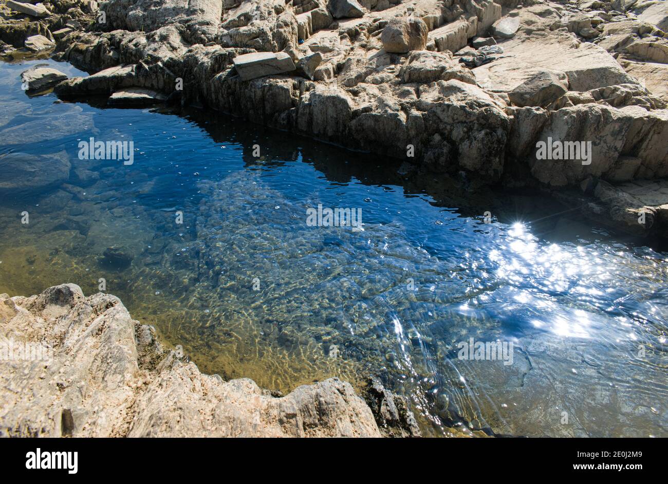Cleanest river water flowing in a Rocky area in Karnataka, India Stock ...
