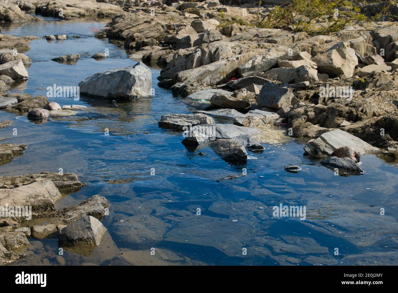 Cleanest river water flowing inbetween the rocks in Karnataka, India ...