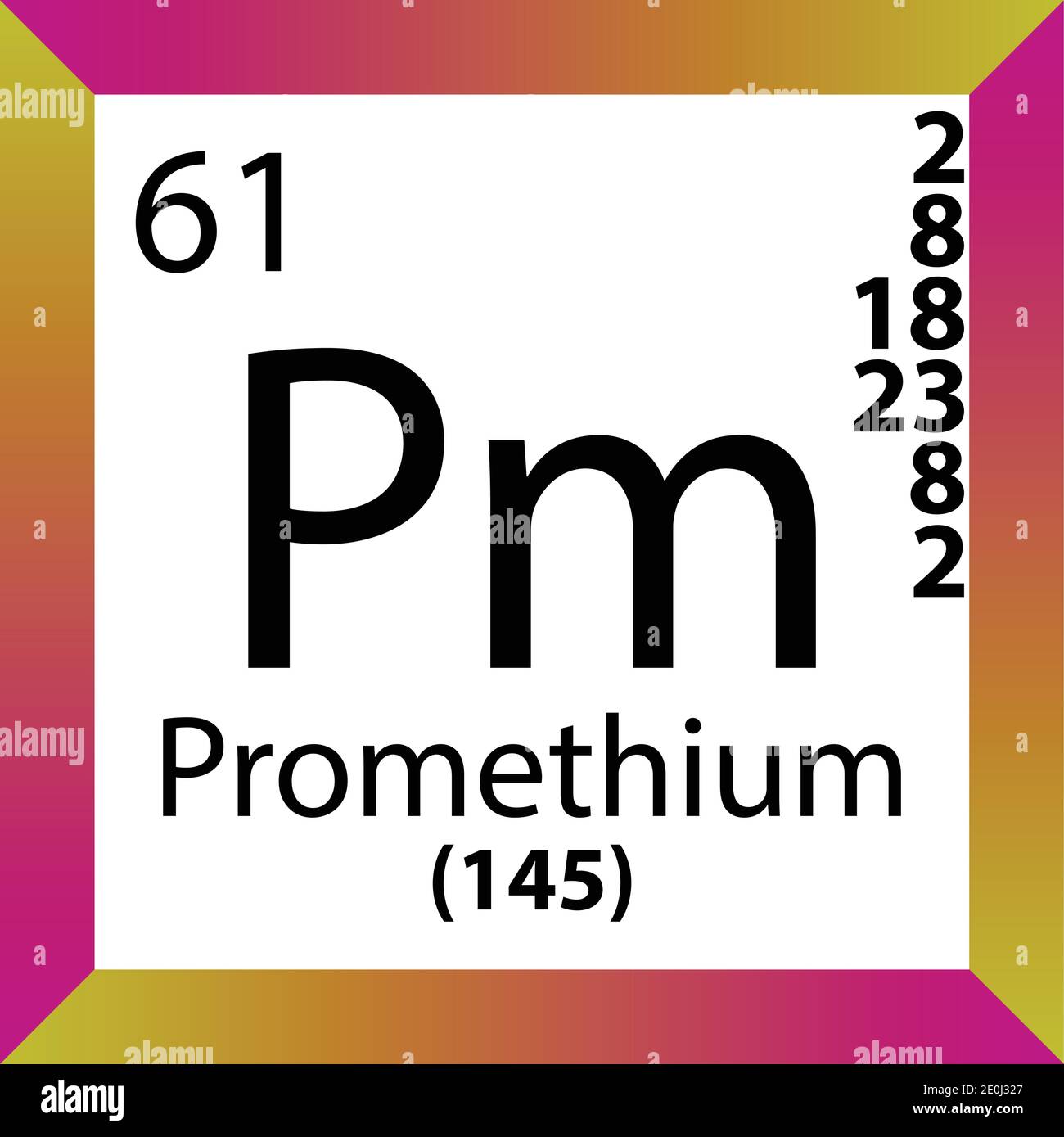 Pm Promethium Chemical Element Periodic Table. Single vector ...