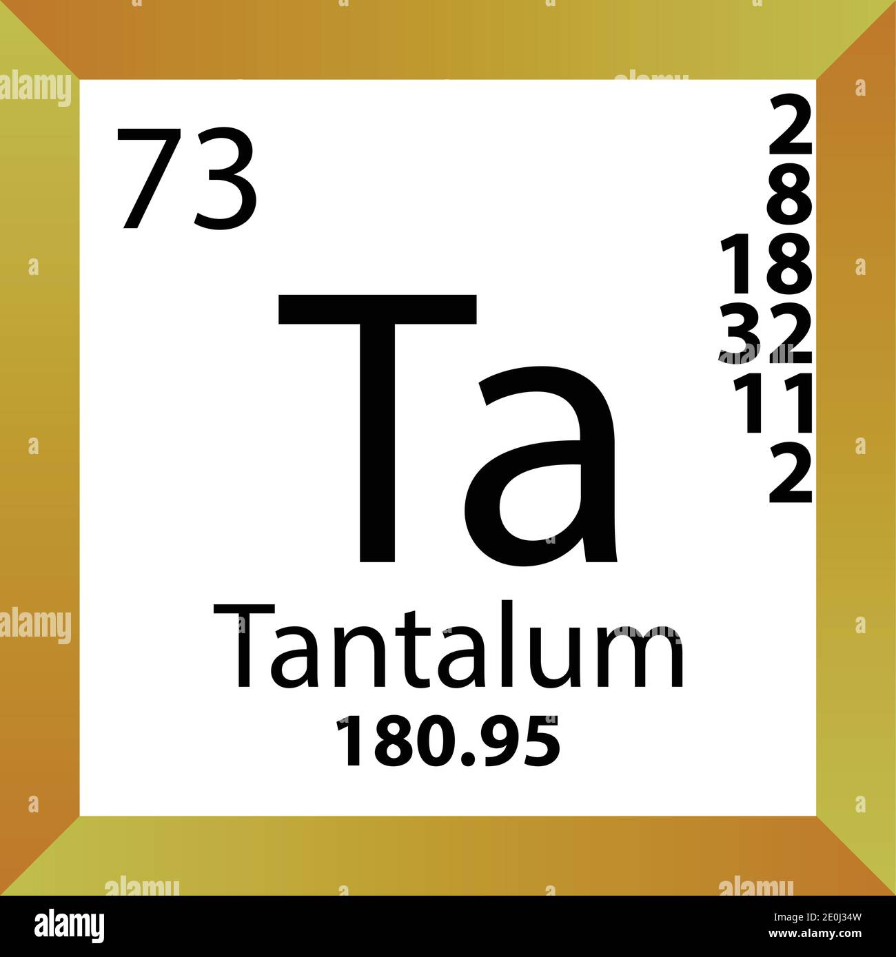 Ta Tantalum Chemical Element Periodic Table. Single vector illustration ...