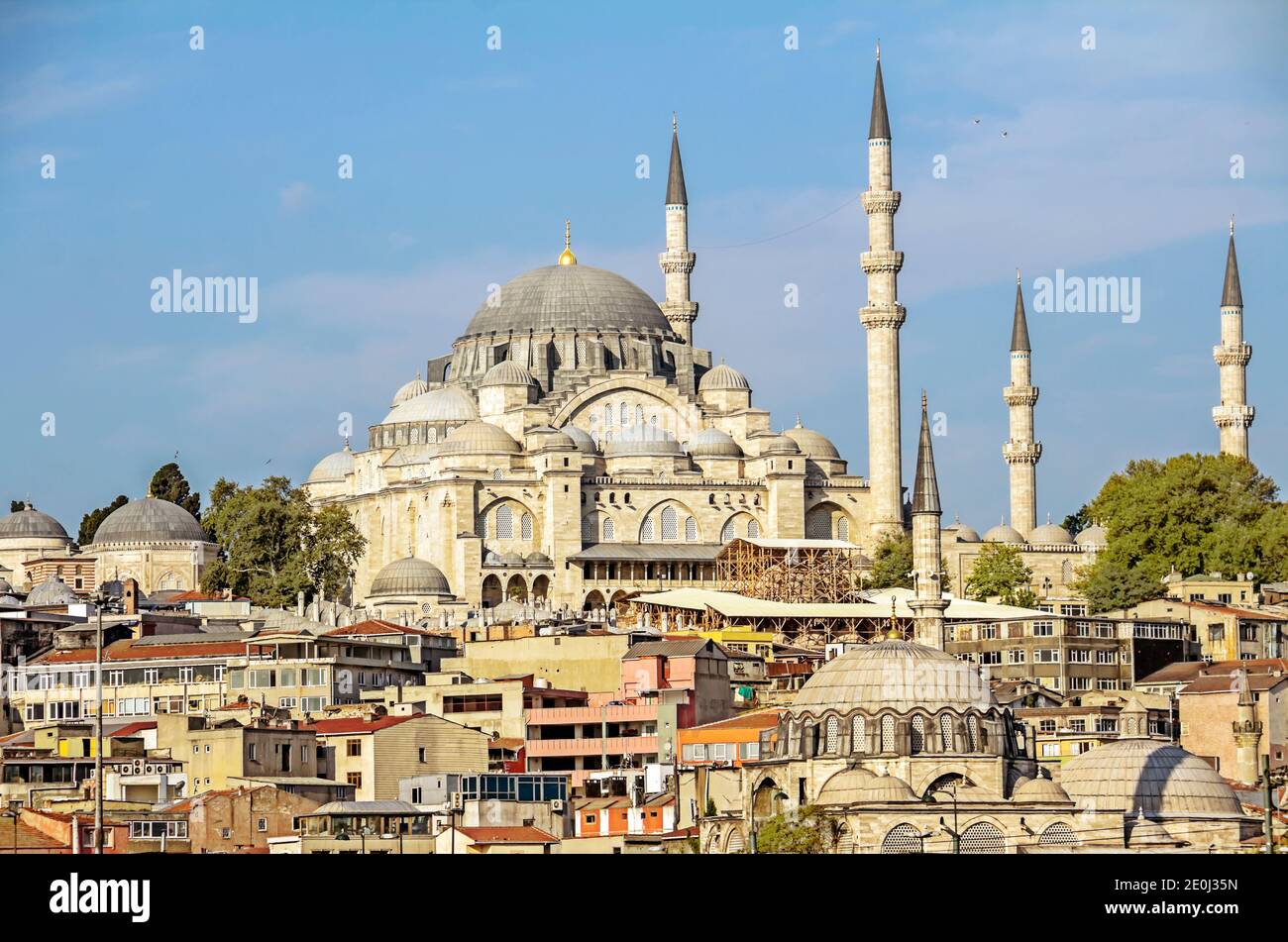 Istanbul in Turkey historic architecture, on the hill Suleymaniye ...