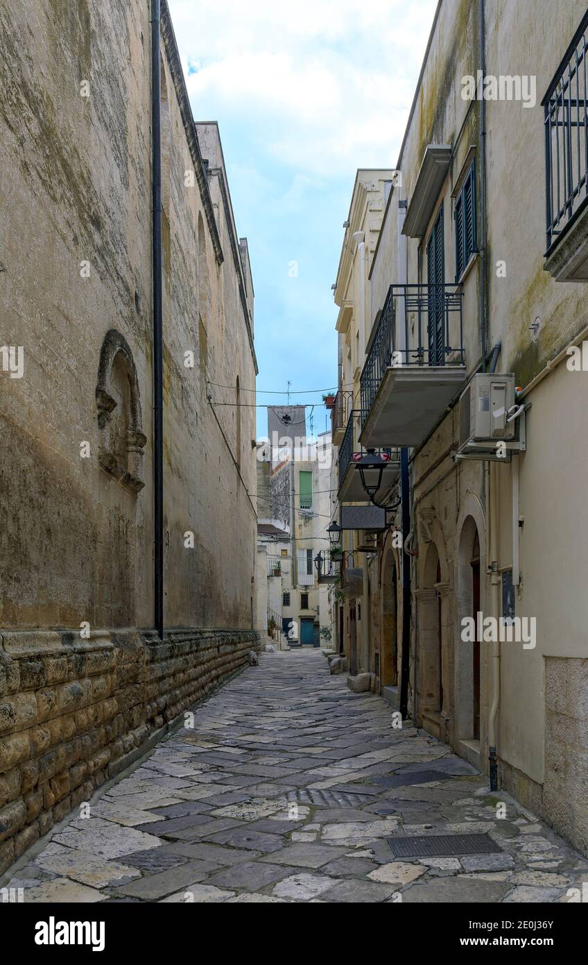 narrow old street at the historic part of Altamura, Italy Stock Photo ...