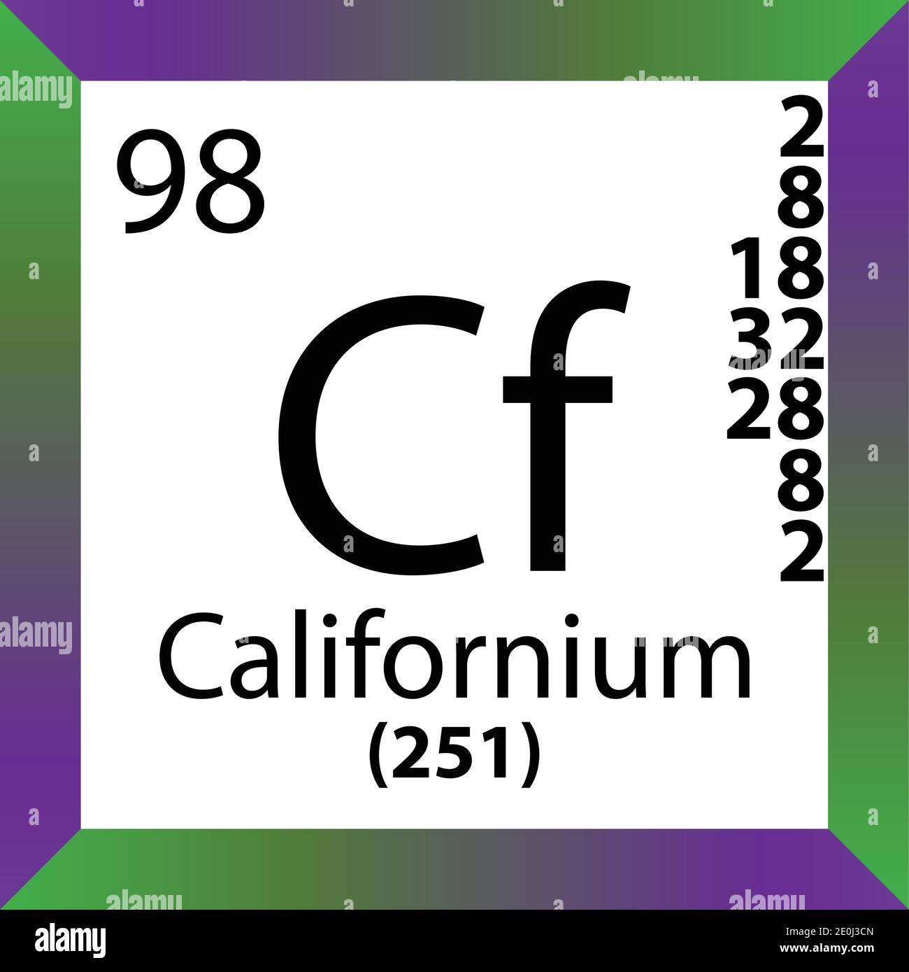 Cf Californium Chemical Element Periodic Table. Single vector ...
