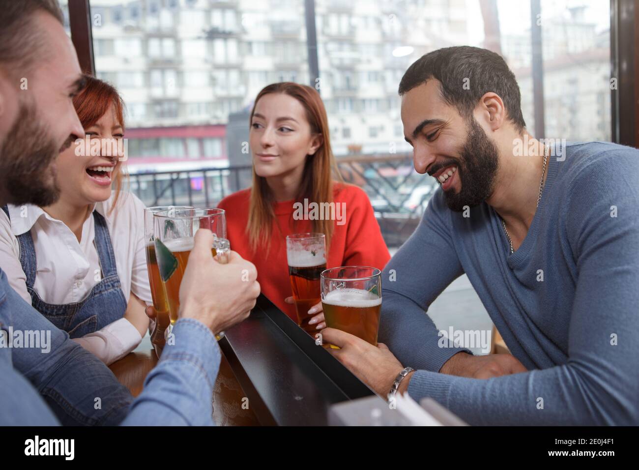Diverse group enjoying a beer hi-res stock photography and images - Alamy