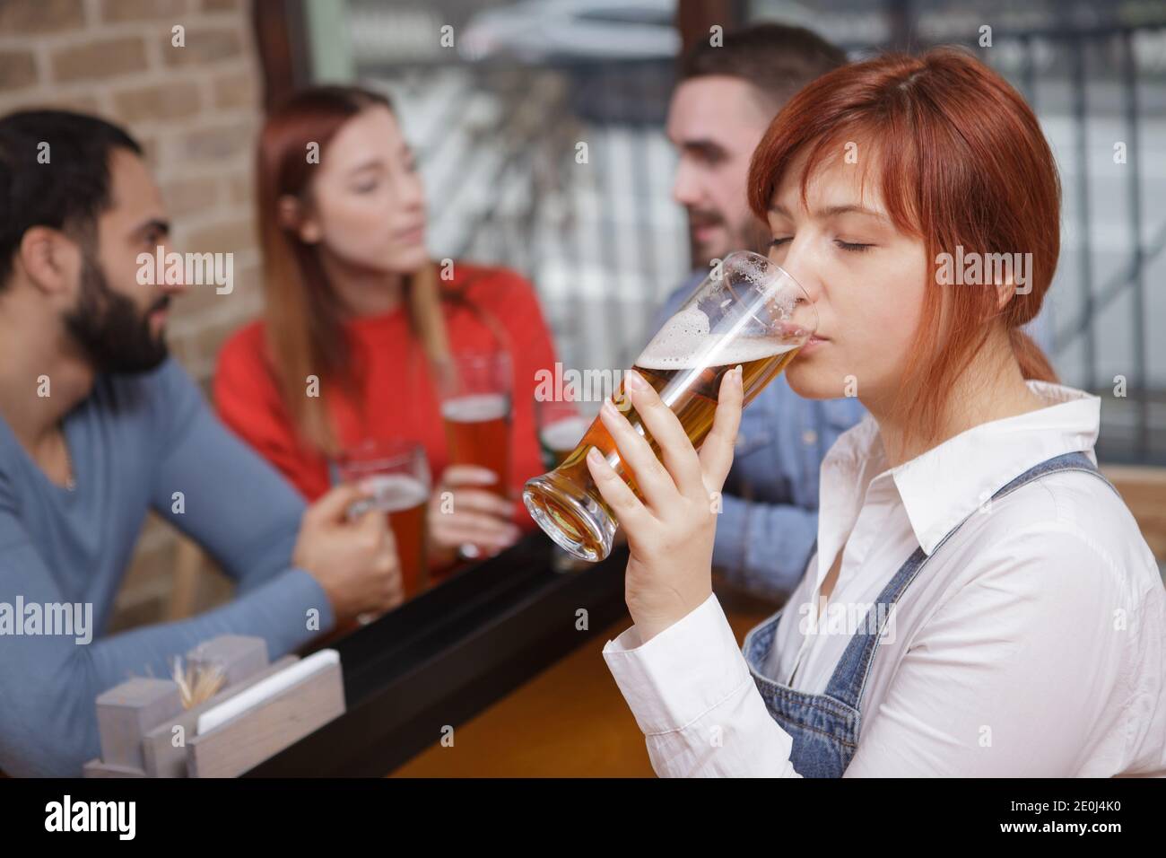 Diverse group enjoying a beer hi-res stock photography and images - Alamy