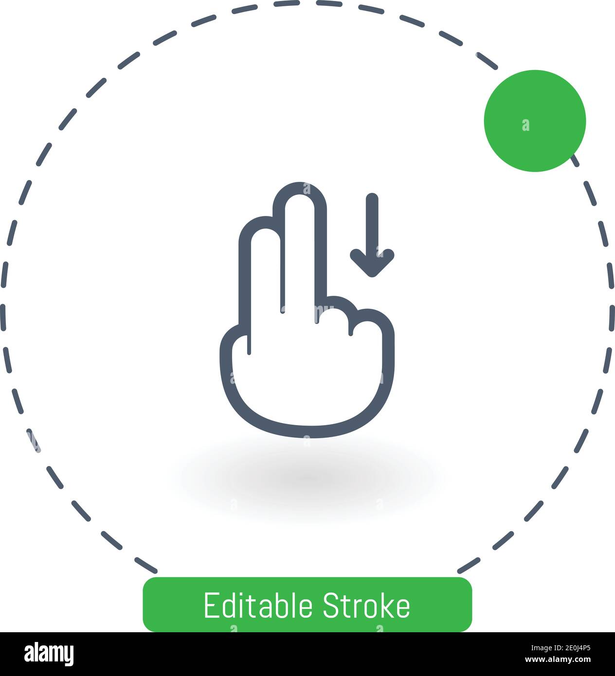 drag down vector icon editable stroke outline icons for web and mobile ...