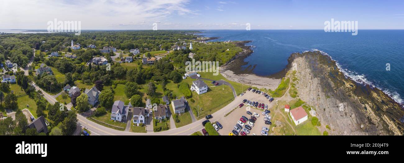 Aerial view of Cape Elizabeth Lights, also known as Two Lights, at the ...