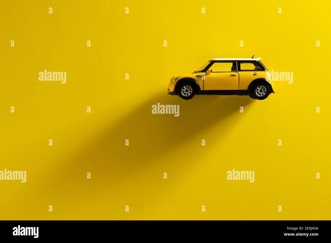 Izmir, Turkey - September 30, 2020: Side view of a Mini Cooper S Yellow ...