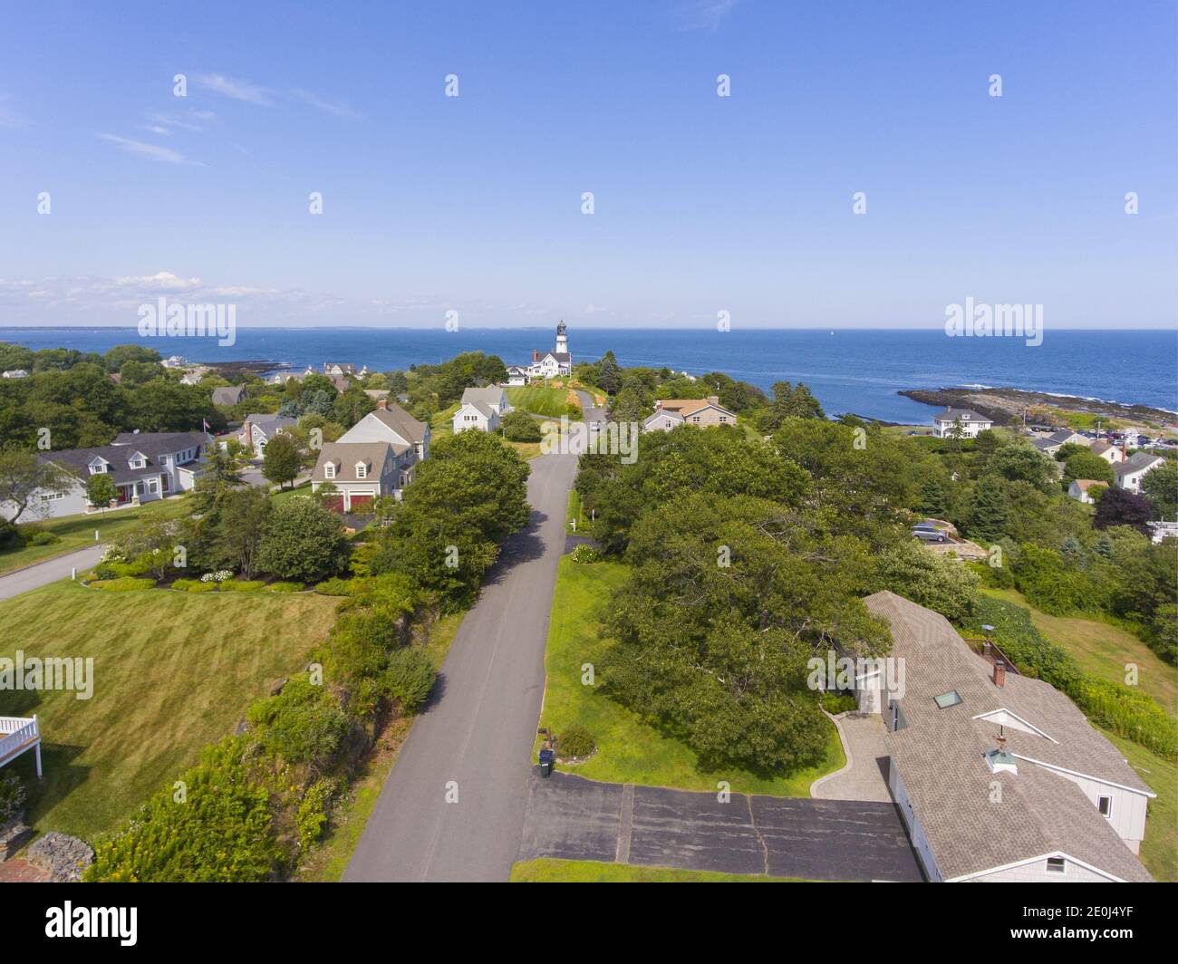 Aerial view of Cape Elizabeth Lights, also known as Two Lights, at the ...