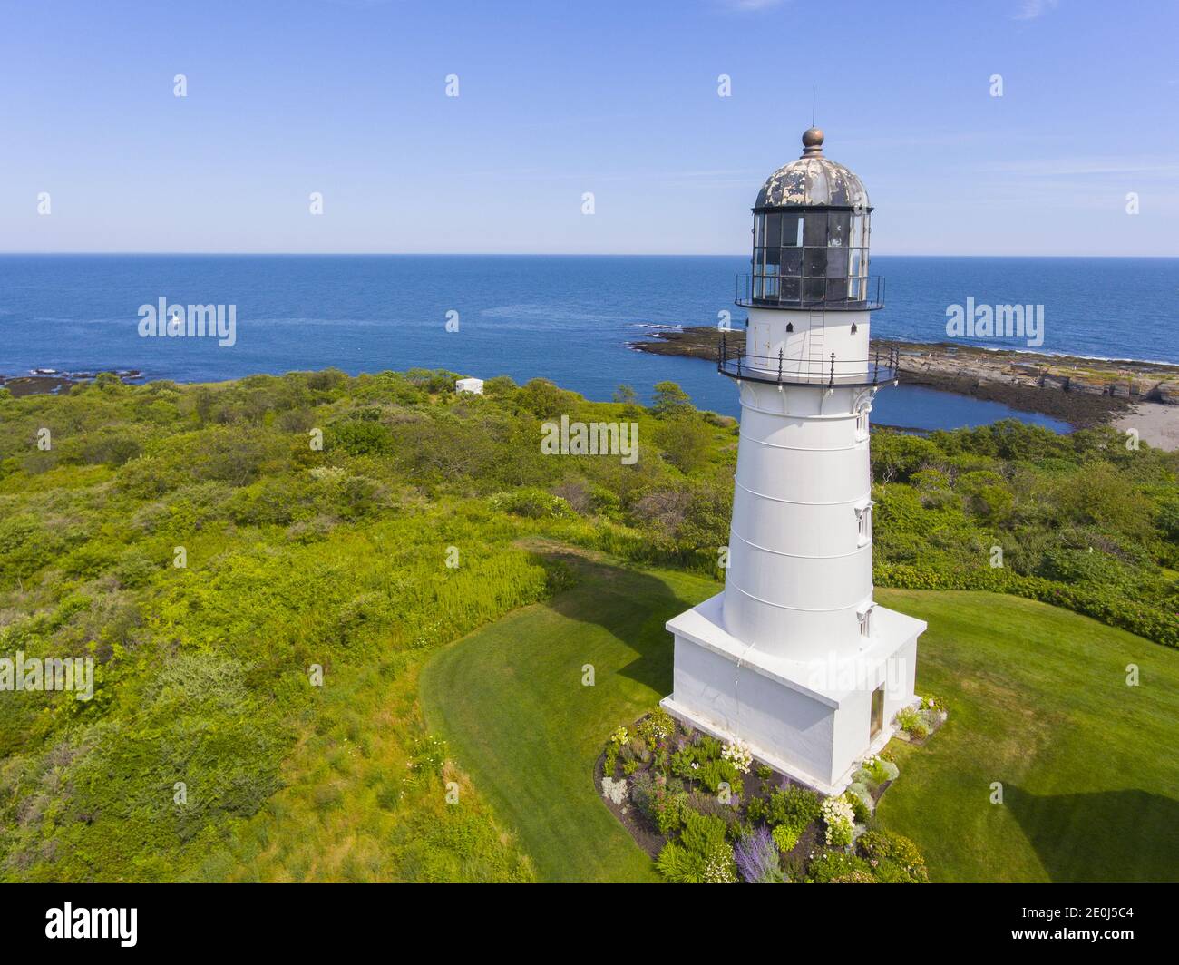 Aerial view of Cape Elizabeth Lights, also known as Two Lights, at the ...