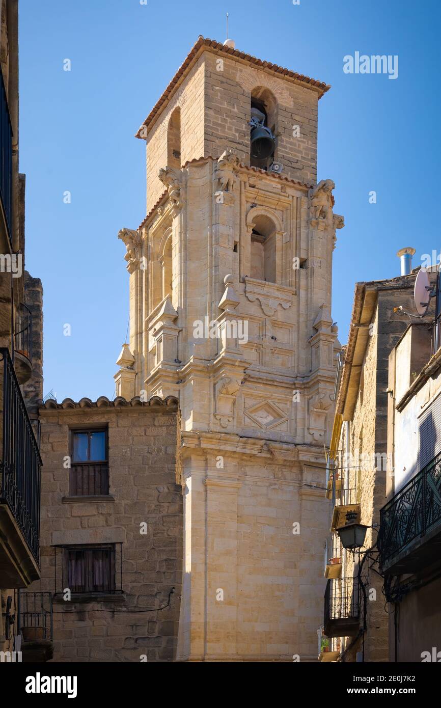 View of the bell tower of the parish church of the Asunción de ...