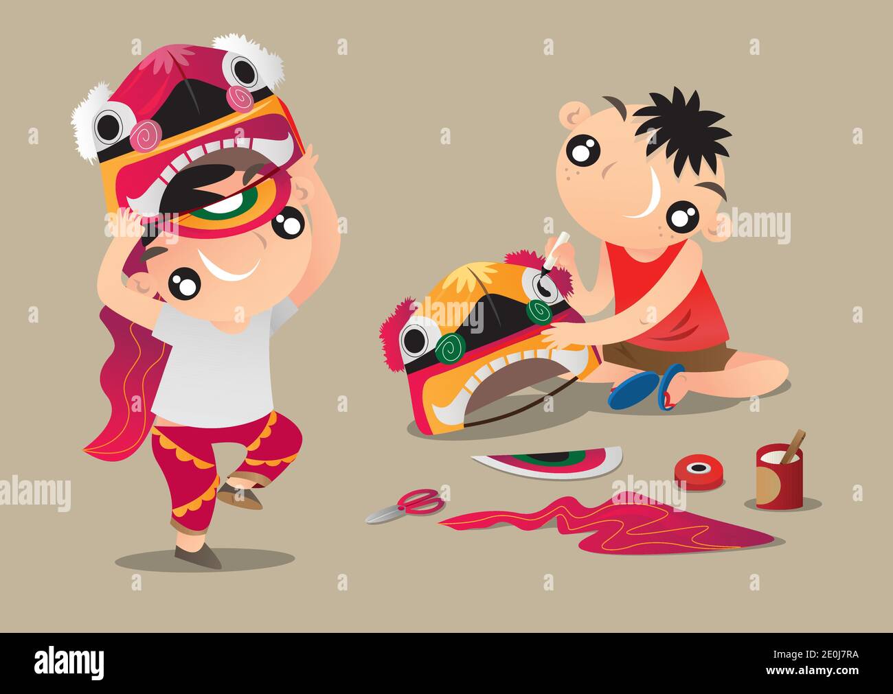 Chinese culture lion toy Stock Vector Images - Alamy
