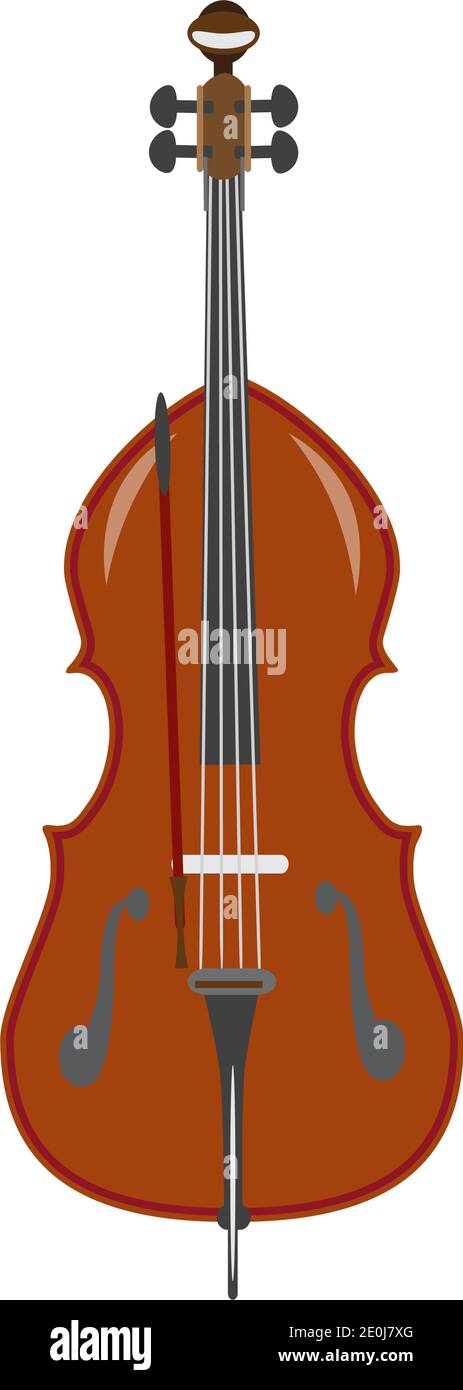 Vector Illustration Of Double Bass In Flat Style Stock Vector Image And Art Alamy