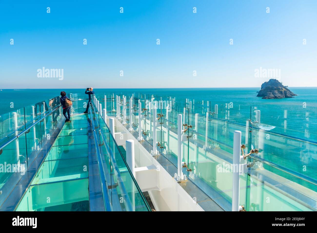 BUSAN, KOREA,OCTOBER 30, 2019: Glass lookout at Oryukdo Island near ...