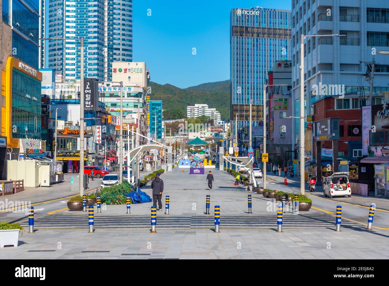 BUSAN, KOREA, OCTOBER 30, 2019: Main boulevard leading to Haeundae ...