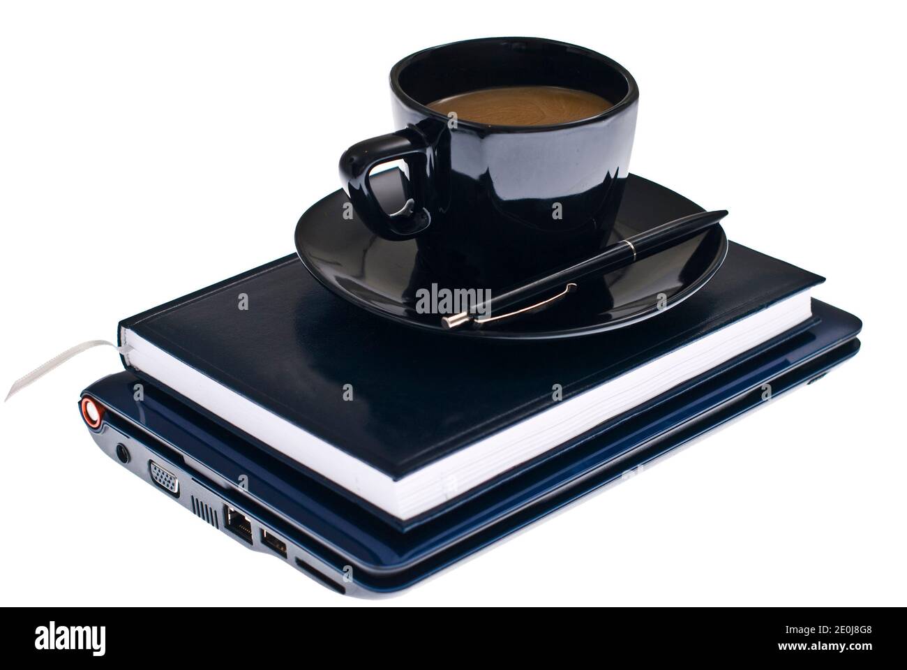 Cup coffee notebook office Cut Out Stock Images & Pictures - Alamy