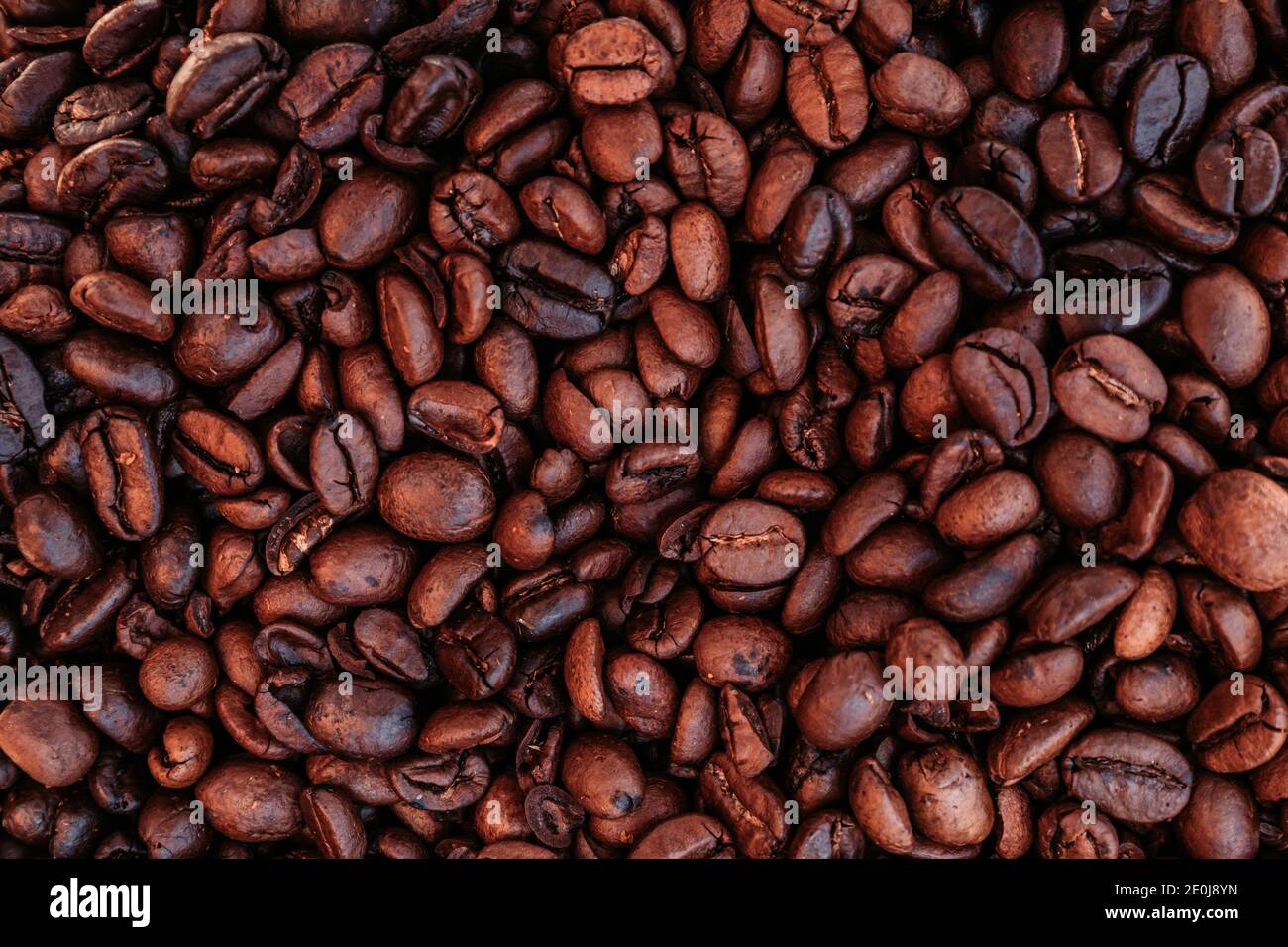 Coffee beans top down flat lay in nature Stock Photo - Alamy