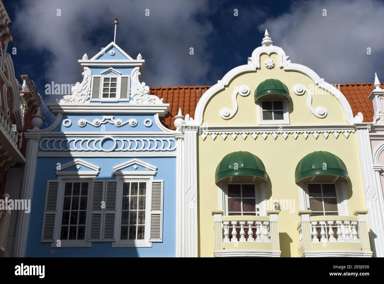 Historic and colorful Dutch colonial architecture are often used for ...