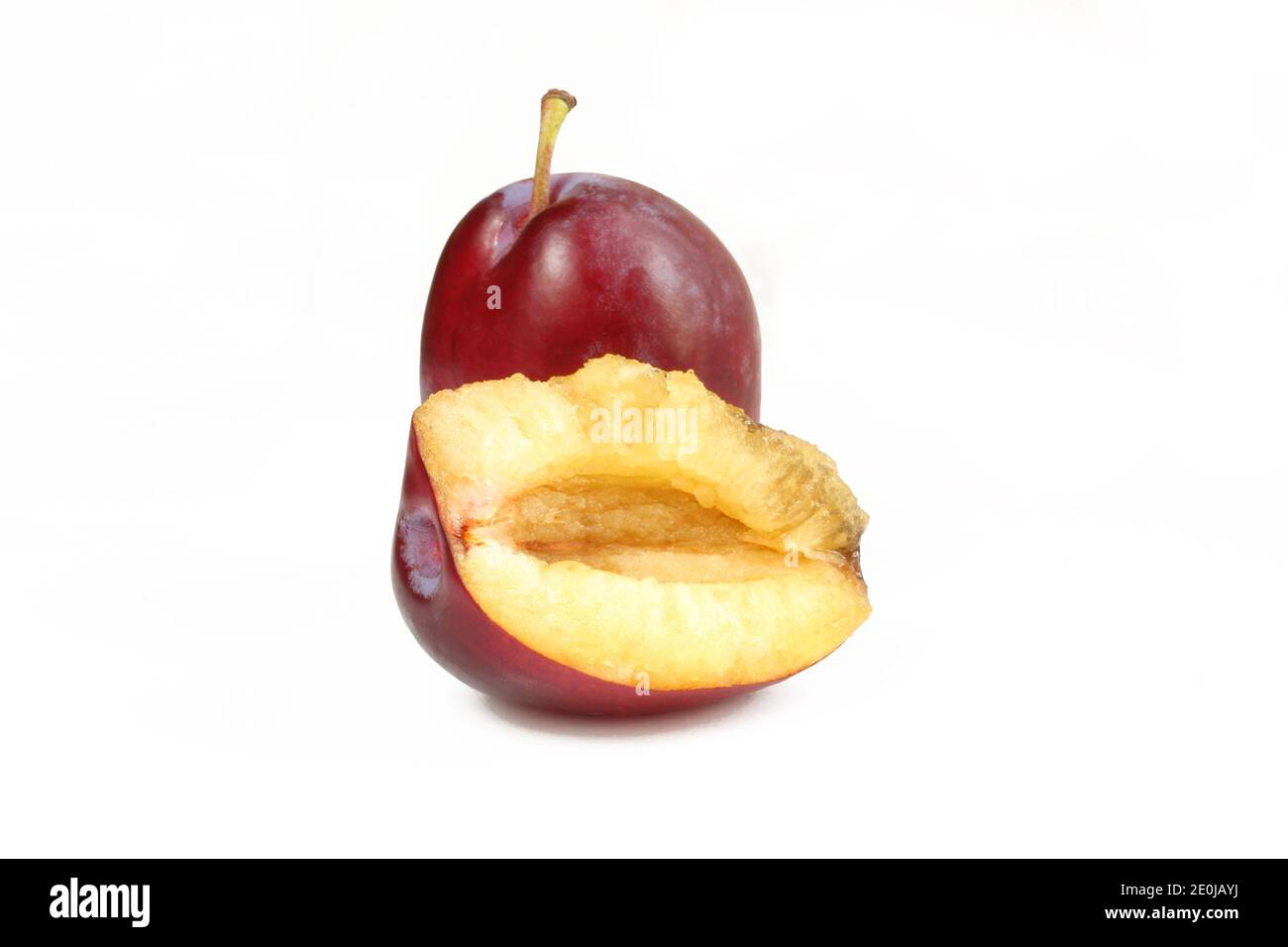 Half of plum hi-res stock photography and images - Alamy