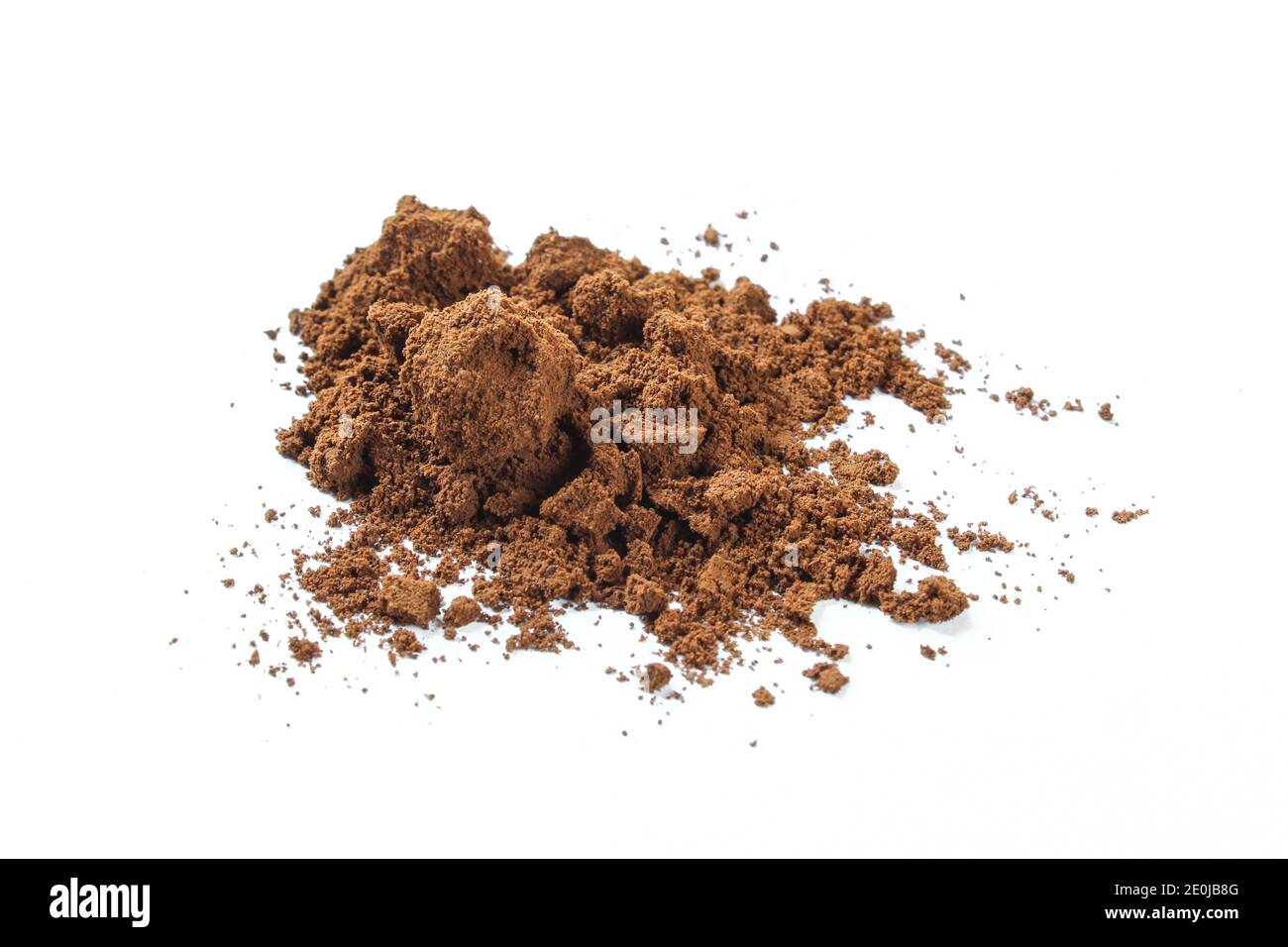 Pile of brown coffee powder isolated on white background Stock Photo ...