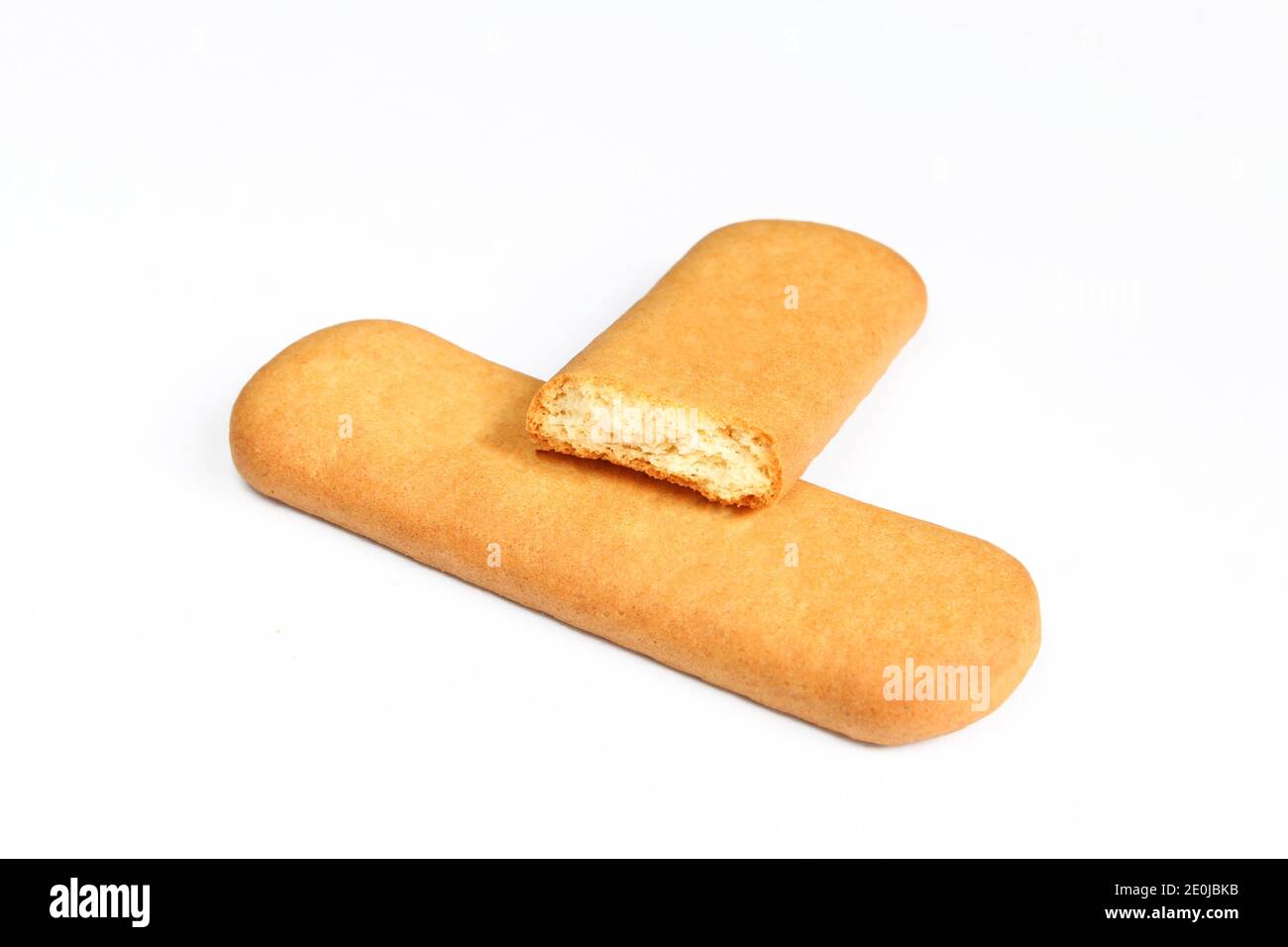 One and a half stick biscuit isolated on white background. Crunchy ...