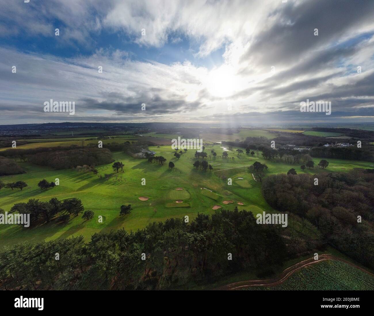 Aerial view golf course uk hi-res stock photography and images - Alamy