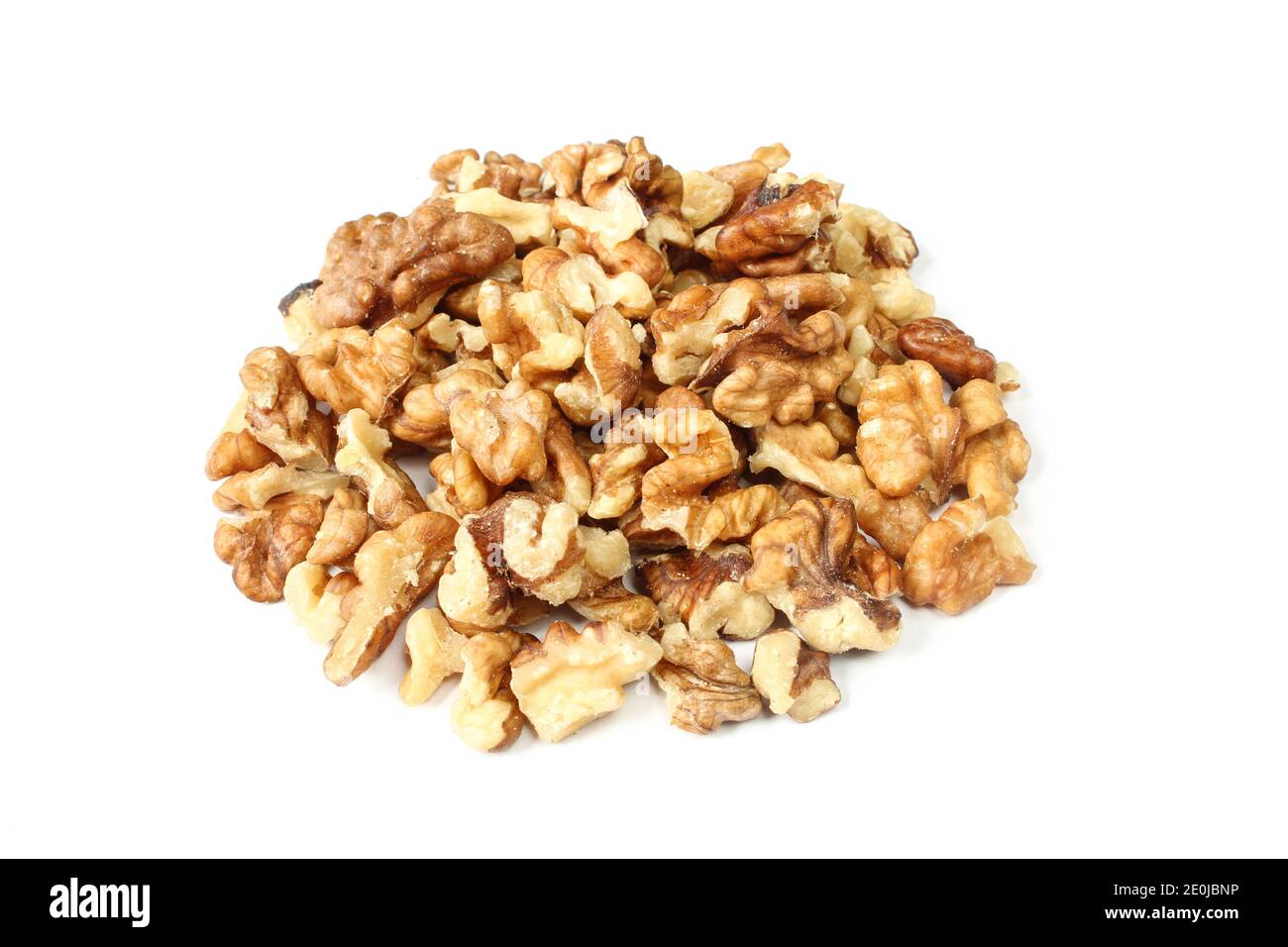 Group of chopped walnut cores isolated on white background Stock Photo ...