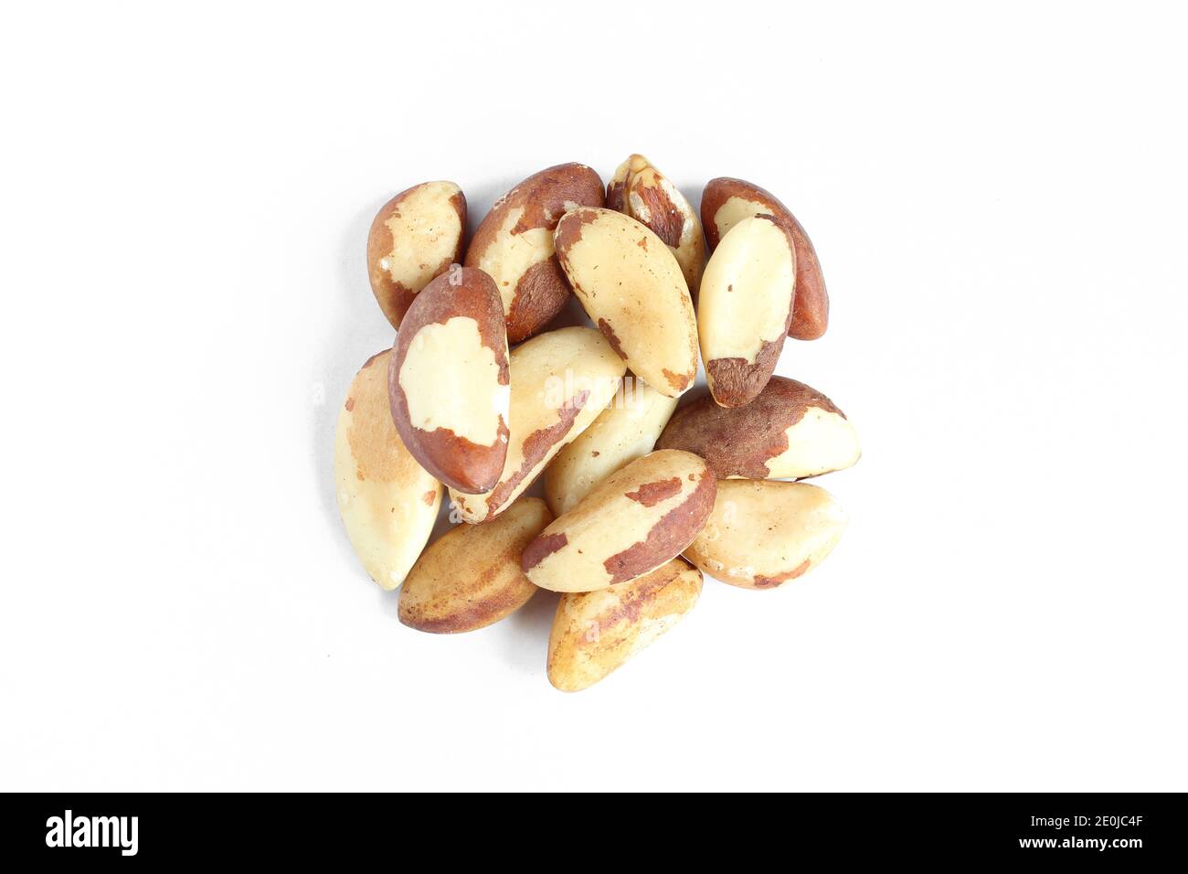Pile of brazil nuts isolated on white background. Delicious treat ...