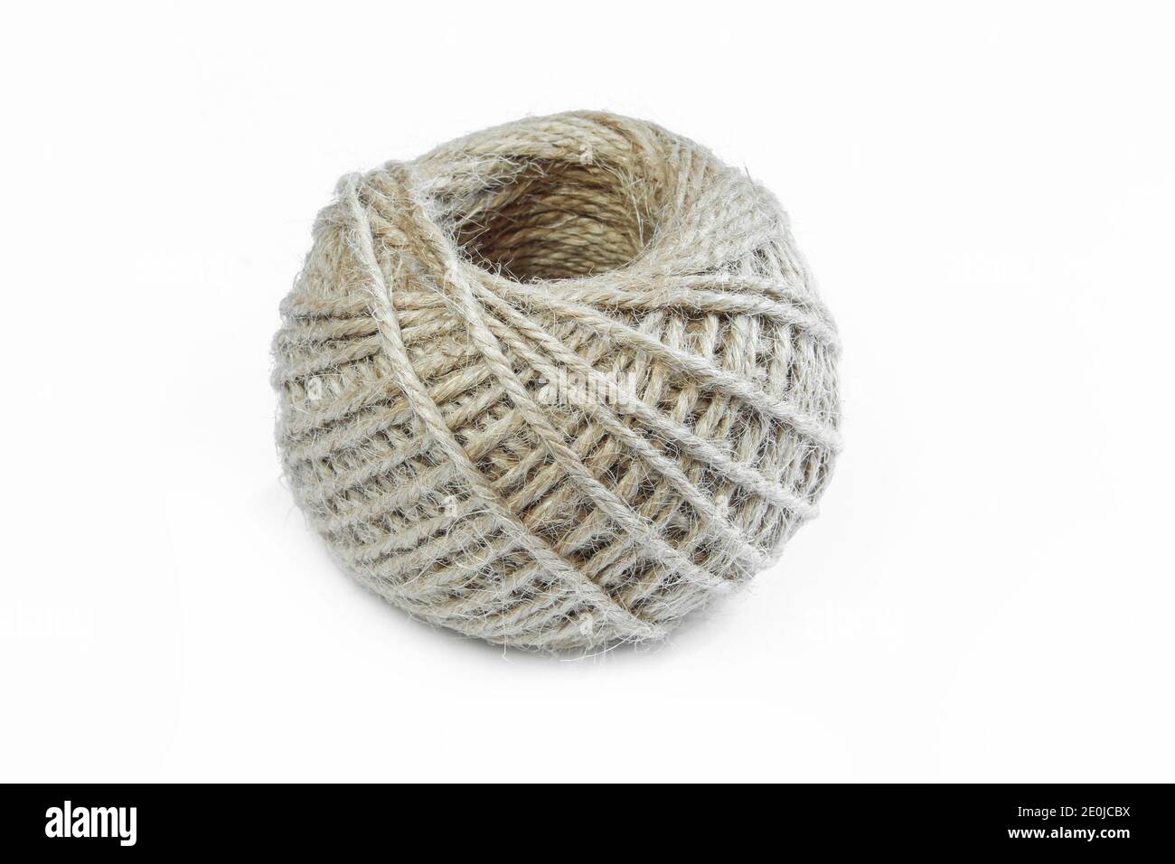 Close-up rope ball isolated on white background. Grey clew Stock Photo ...