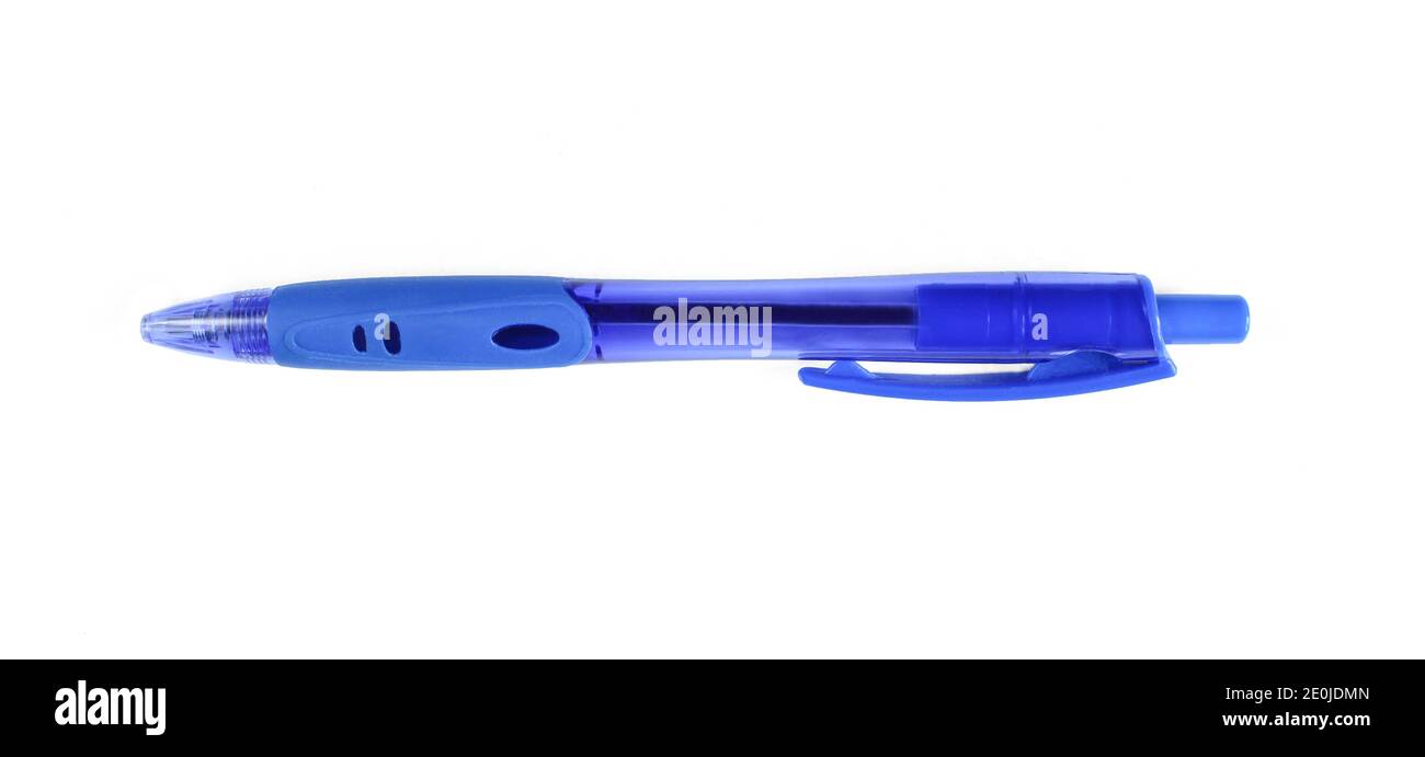 Blue pen isolated on white background Stock Photo - Alamy