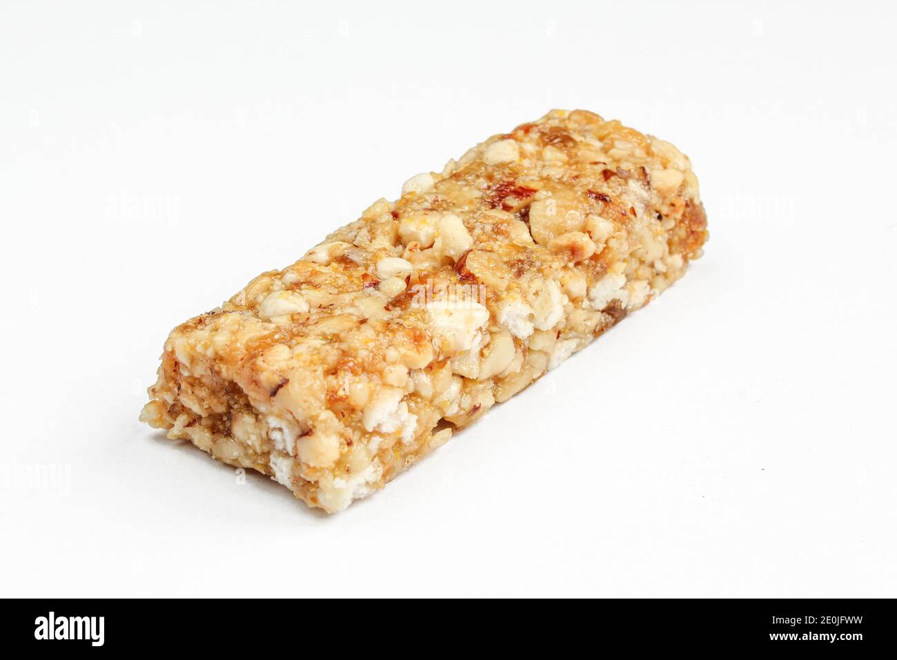 Single granola bar isolated on white background. Healthy food Stock ...
