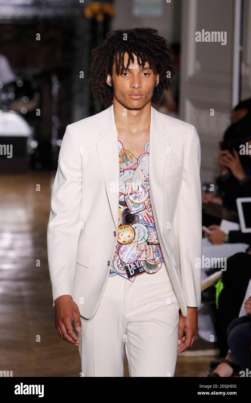 A model displays a creation by Maison Martin Margiela during the Spring ...