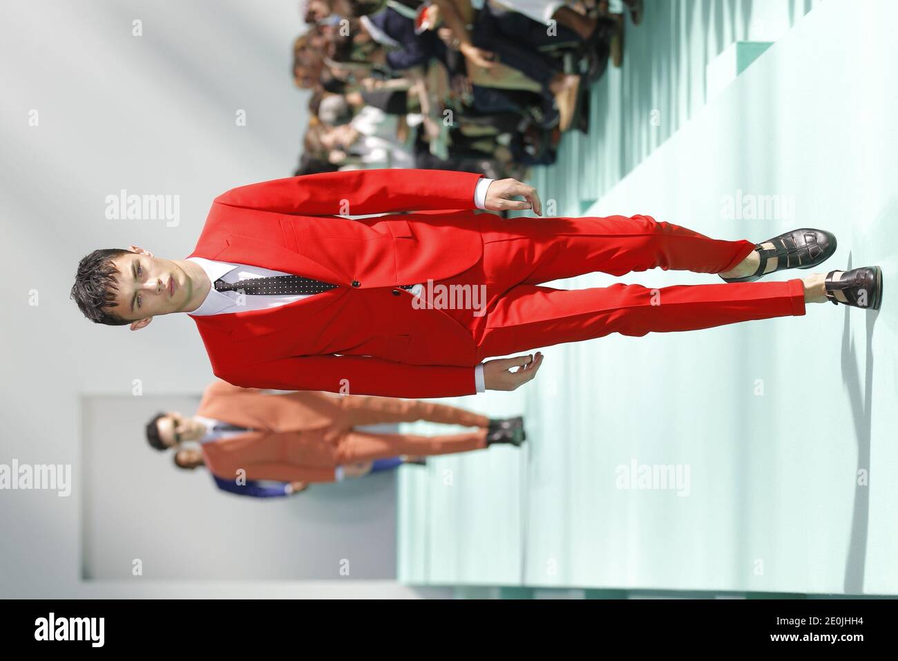 A model displays a creation by Paul Smith during the Spring-Summer 2013 ...