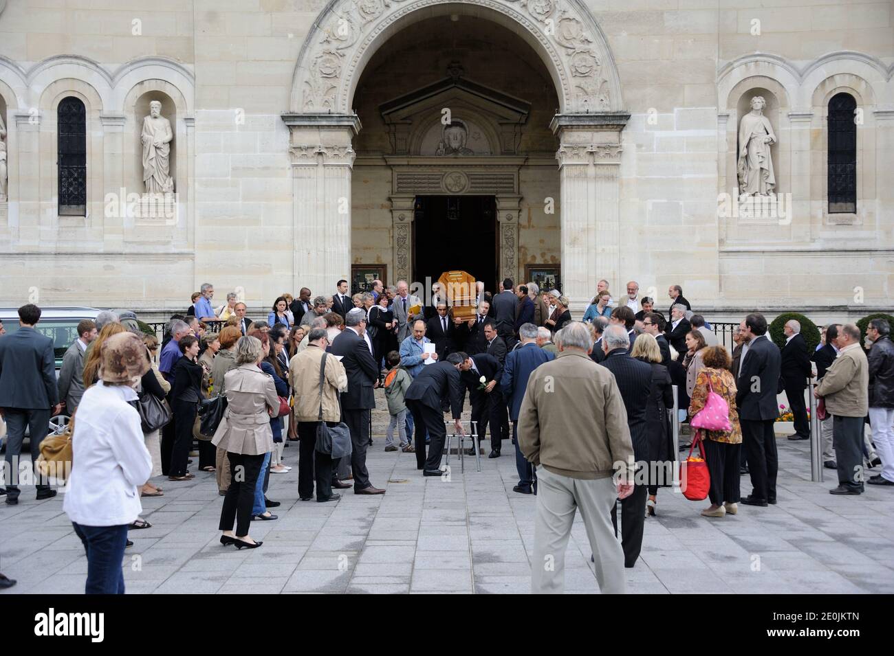 Atmosphere at the funeral ceremony of actor Maurice Chevit at Sainte ...