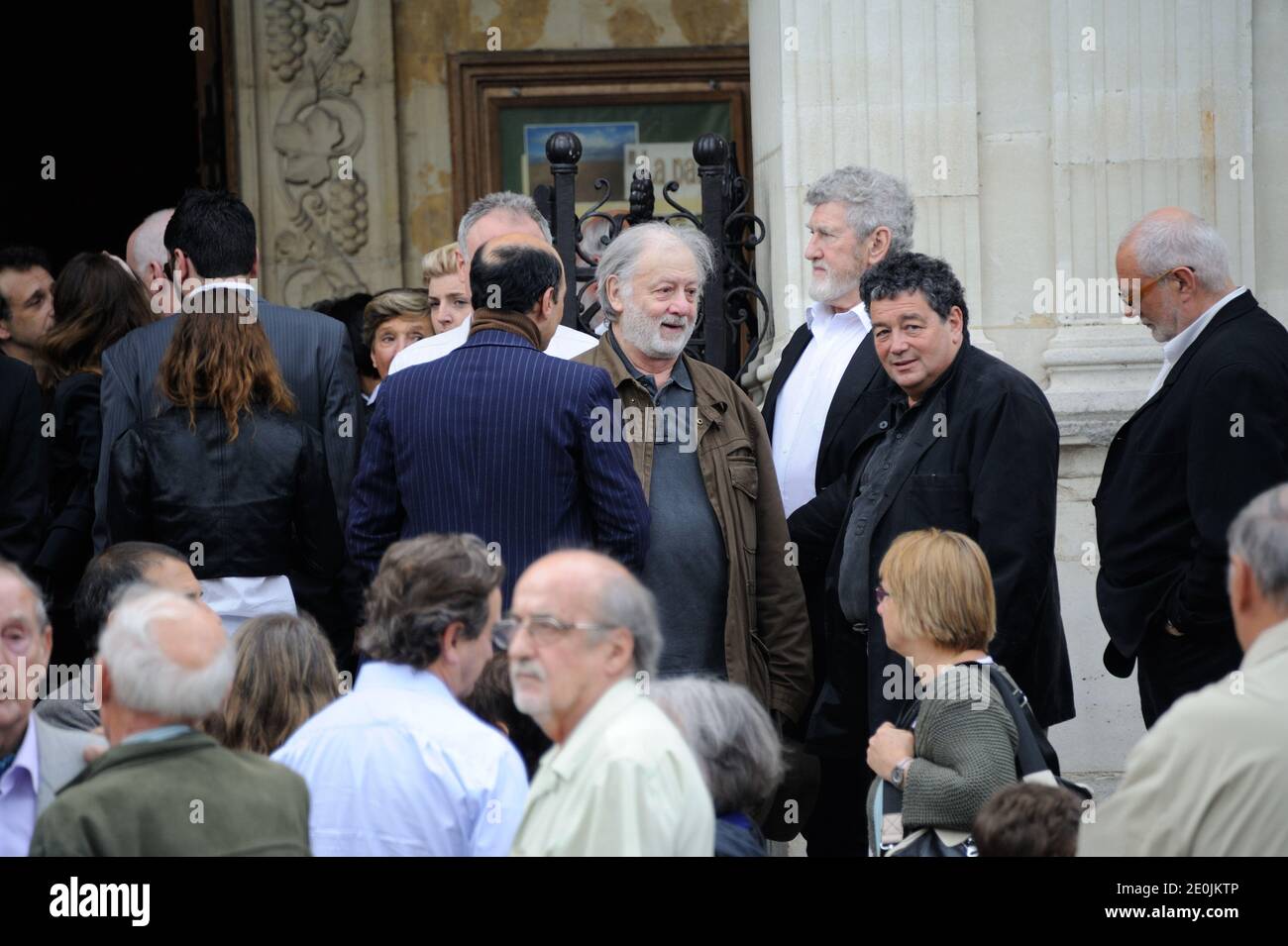Relatives and friends attending the funeral ceremony of actor Maurice ...