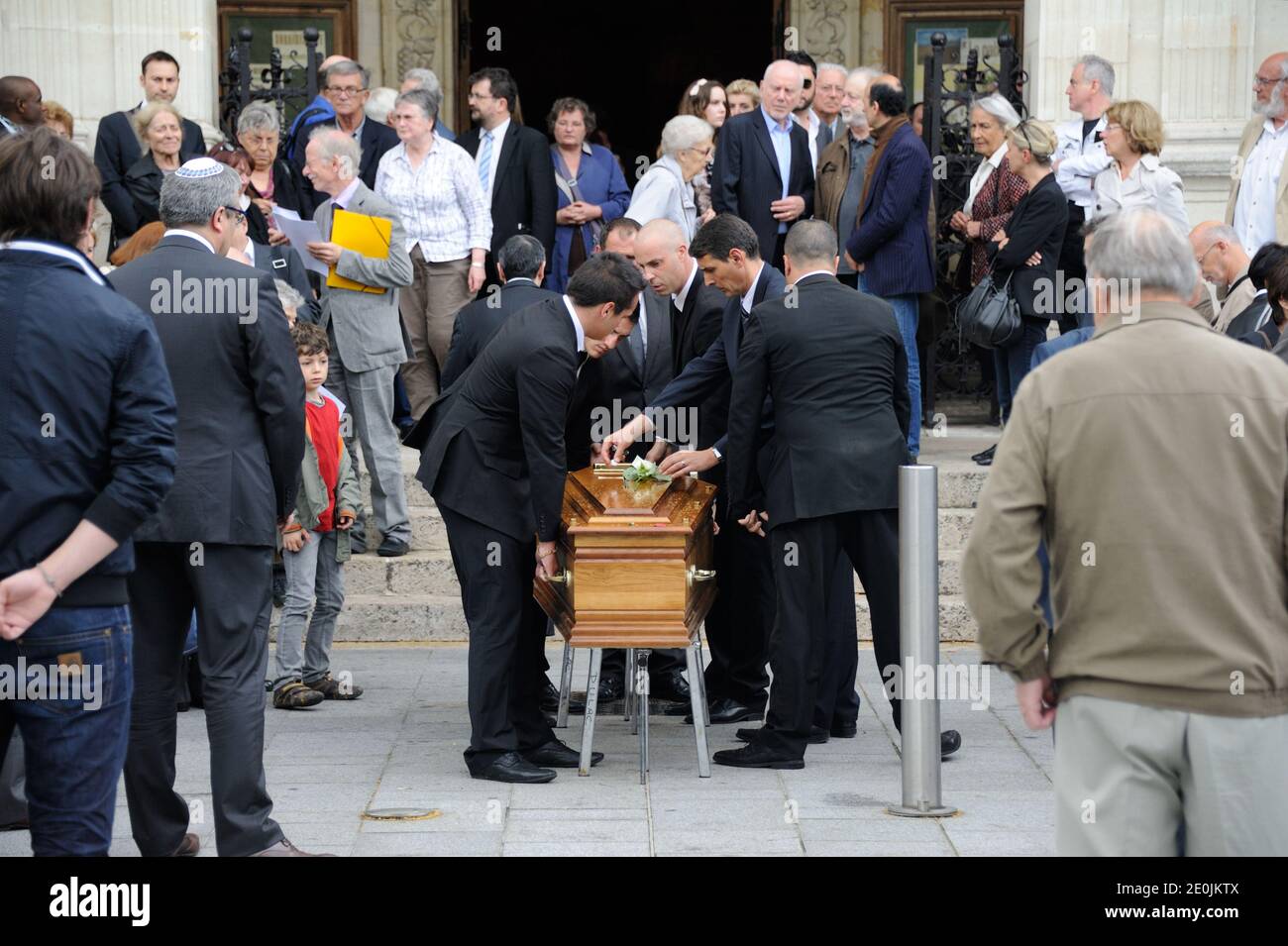 Atmosphere at the funeral ceremony of actor Maurice Chevit at Sainte ...