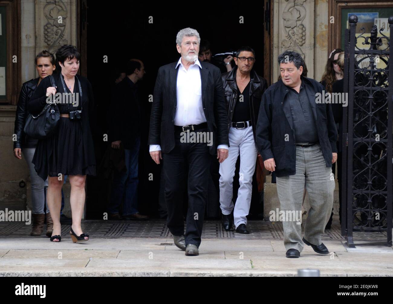 Patrick Prejean attending the funeral ceremony of actor Maurice Chevit ...
