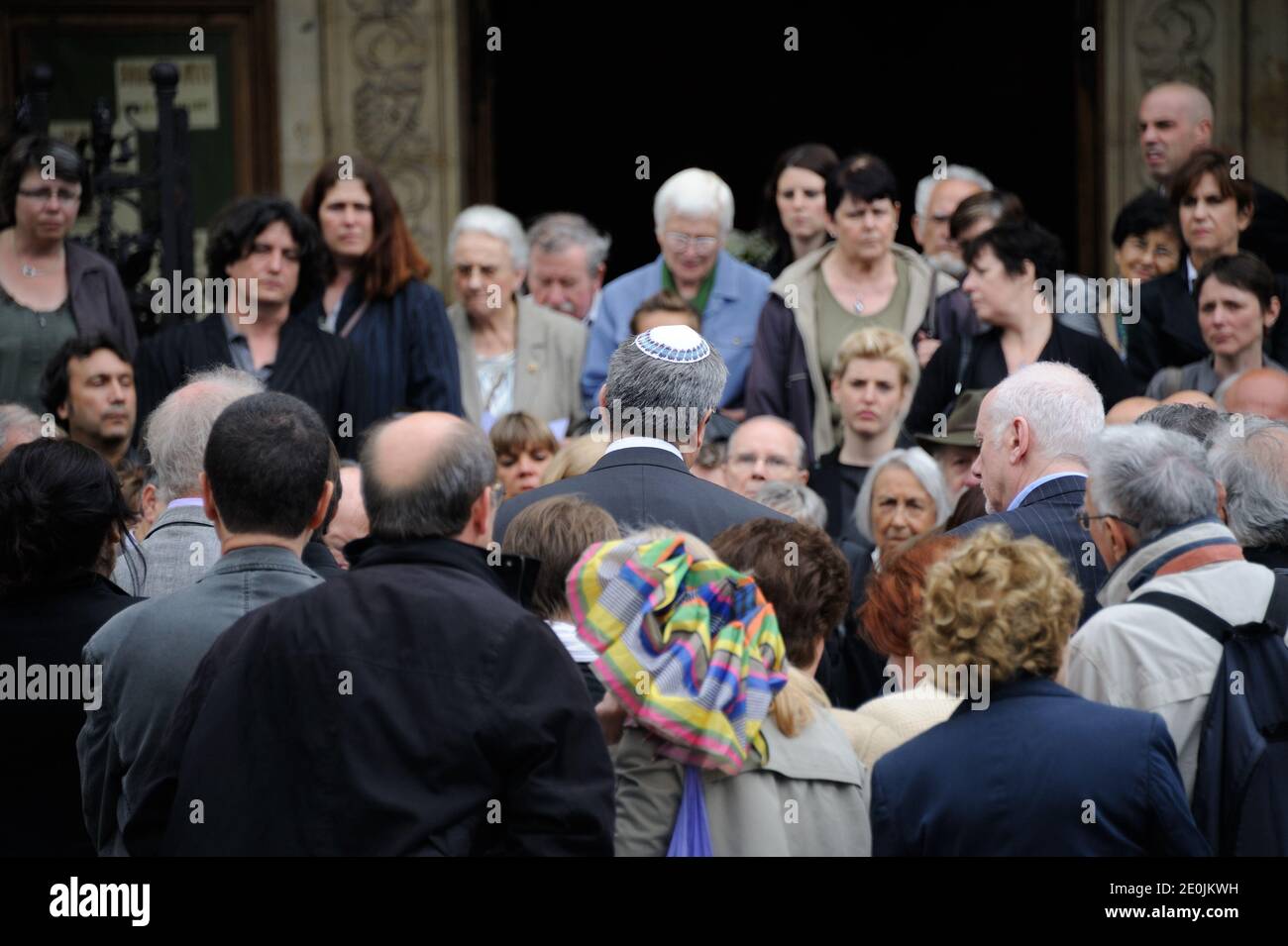 Atmosphere at the funeral ceremony of actor Maurice Chevit at Sainte ...