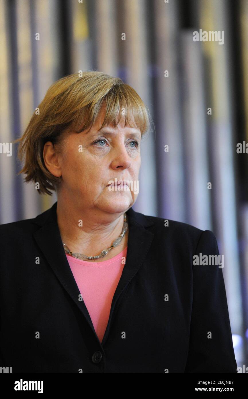 German Chancellor Angela Merkel is pictured at Reims city hall eastern ...