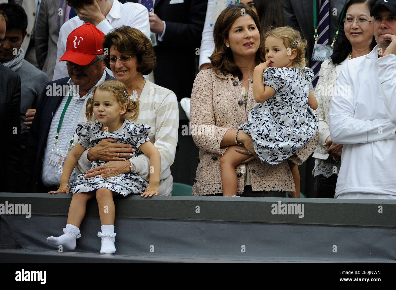 Switzerland's Roger Federer's wife Mirka Vavrinec with daughters Myla ...