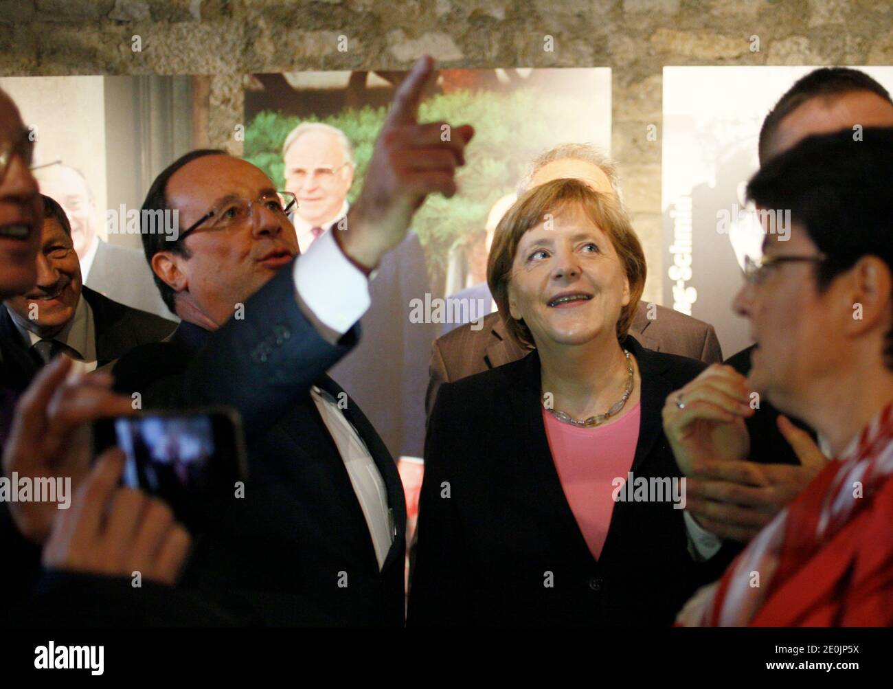 German Chancellor Angela Merkel and French President Francois Hollande ...