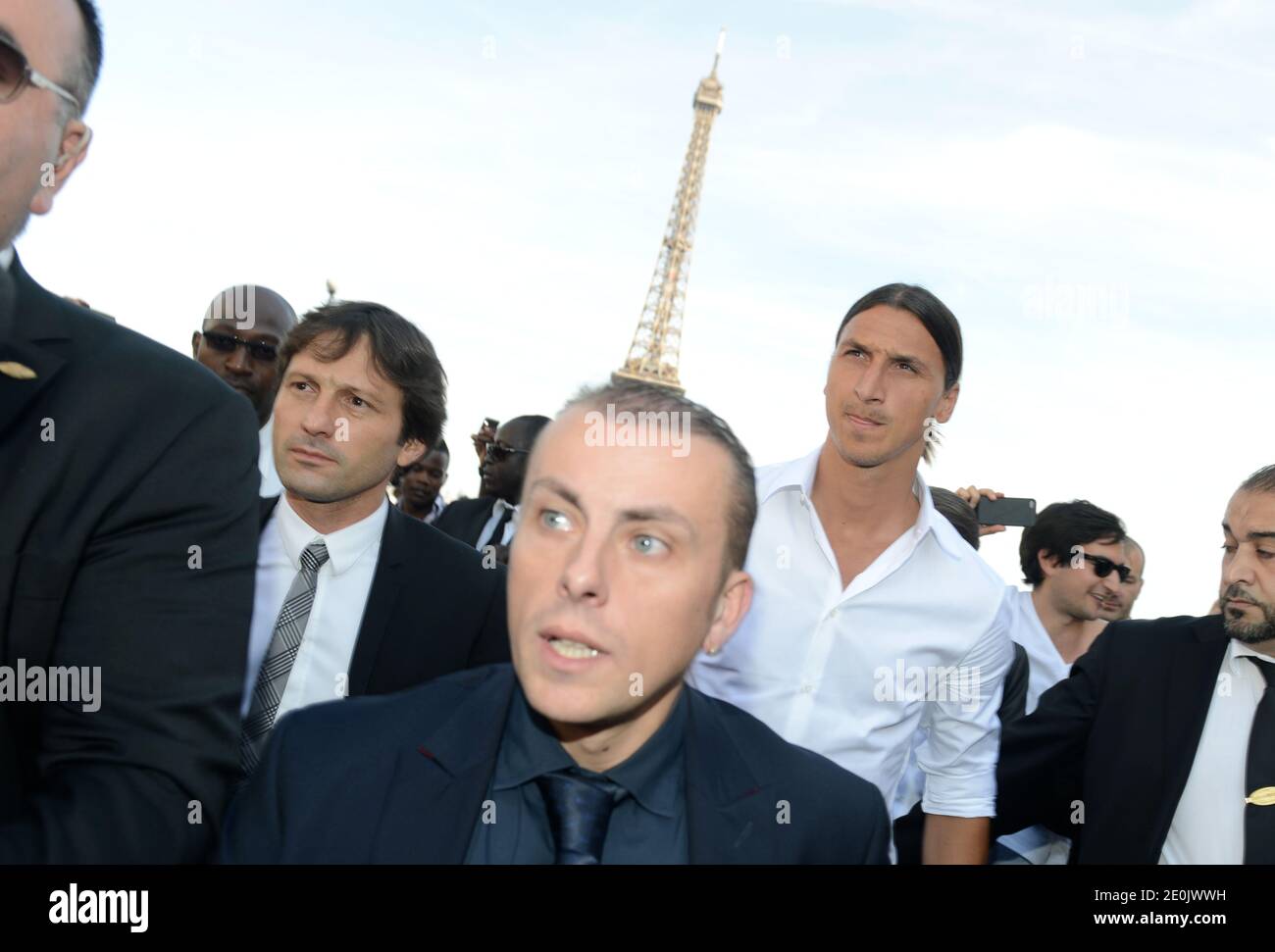 PSG's new signing Zlatan Ibrahimovic arriving for an official ...