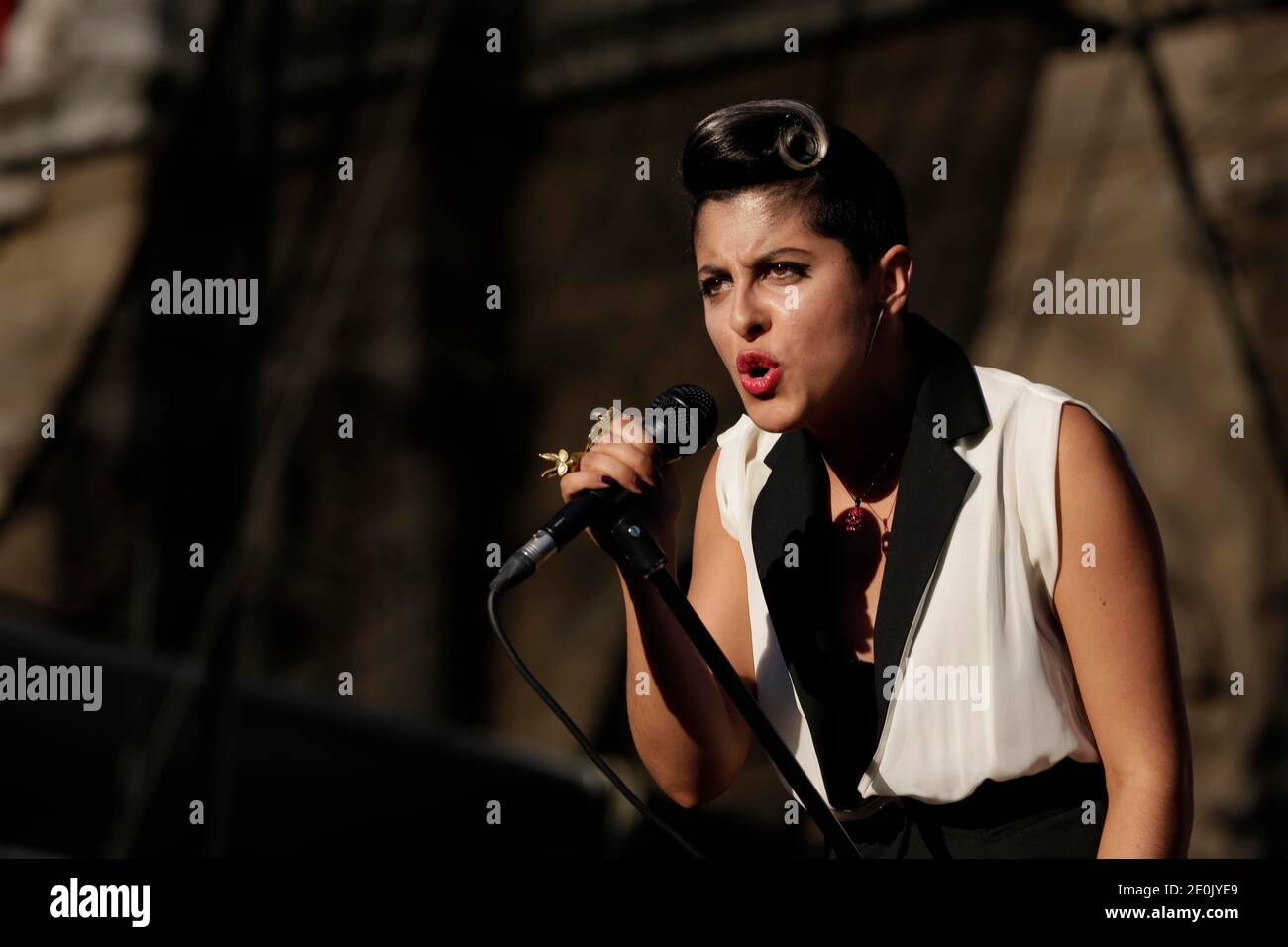 Carmen Maria Vega performs live at the City Hall Square during the Fnac ...